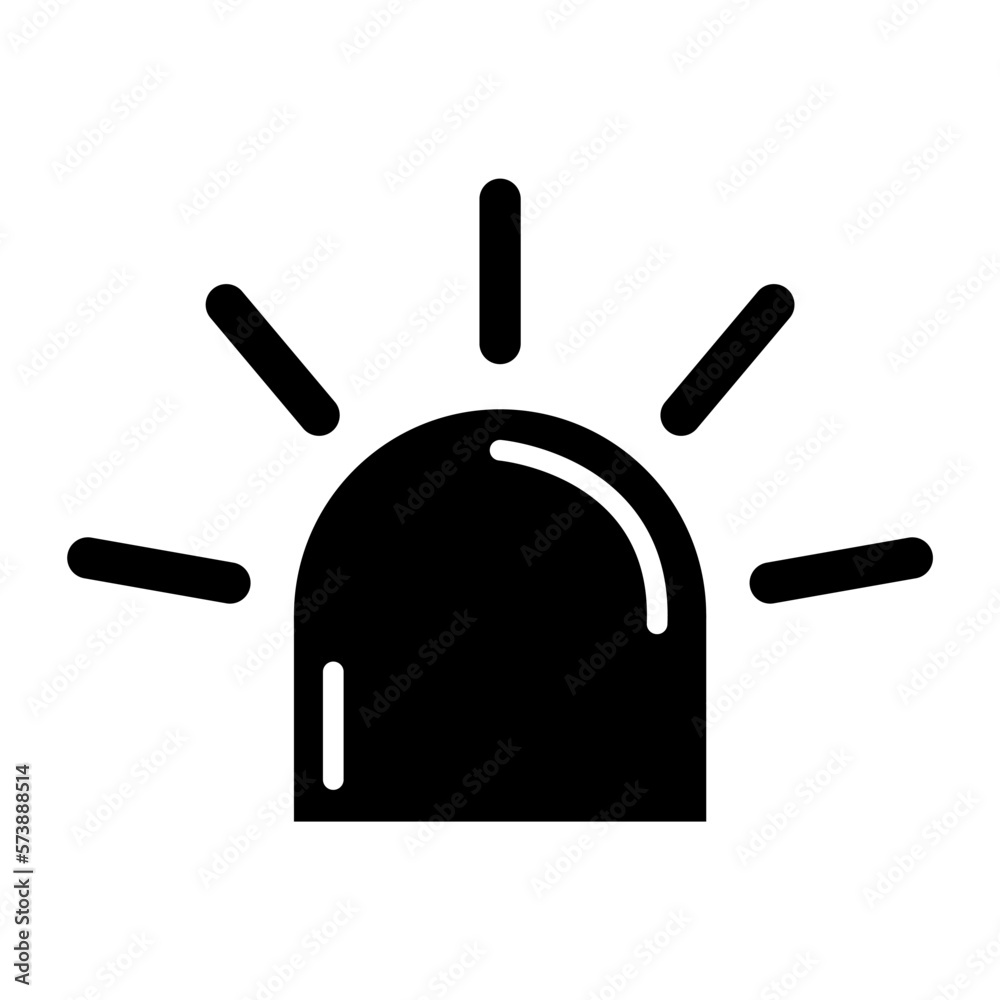 Siren fire alarm sign, signal danger light symbol, ambulance police ...