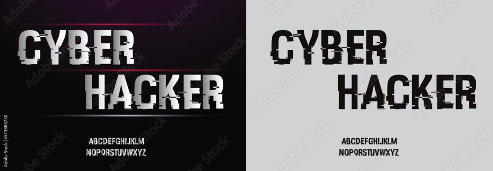 Cyber Hacker, Modern Sport Fonts. Typeface Tech style fonts for ...