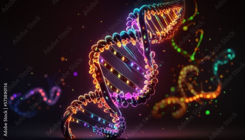 Abstract background concept of DNA string, DNA strain, DNA Spiral in ...