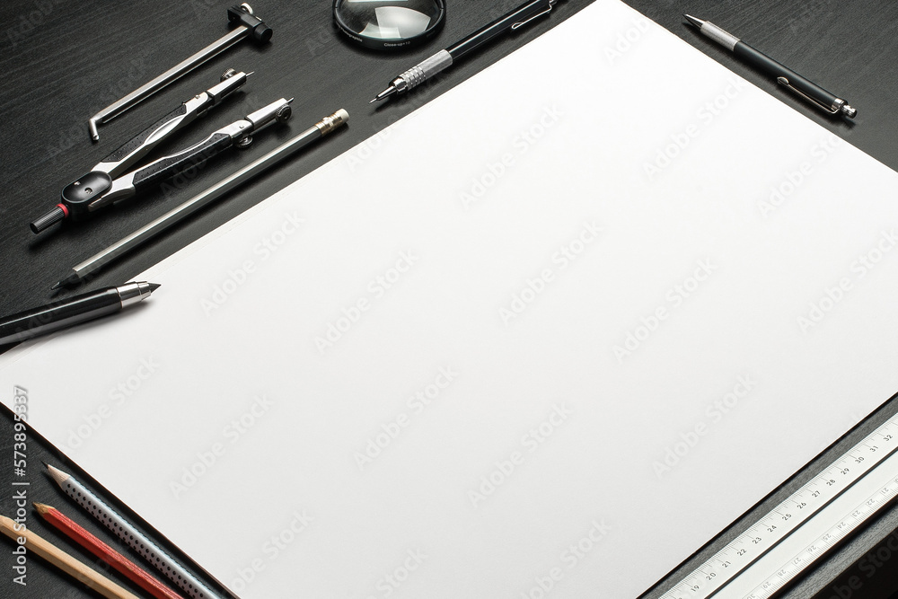 Blank paper template for sketching, hand-drawn projects, mockup ...