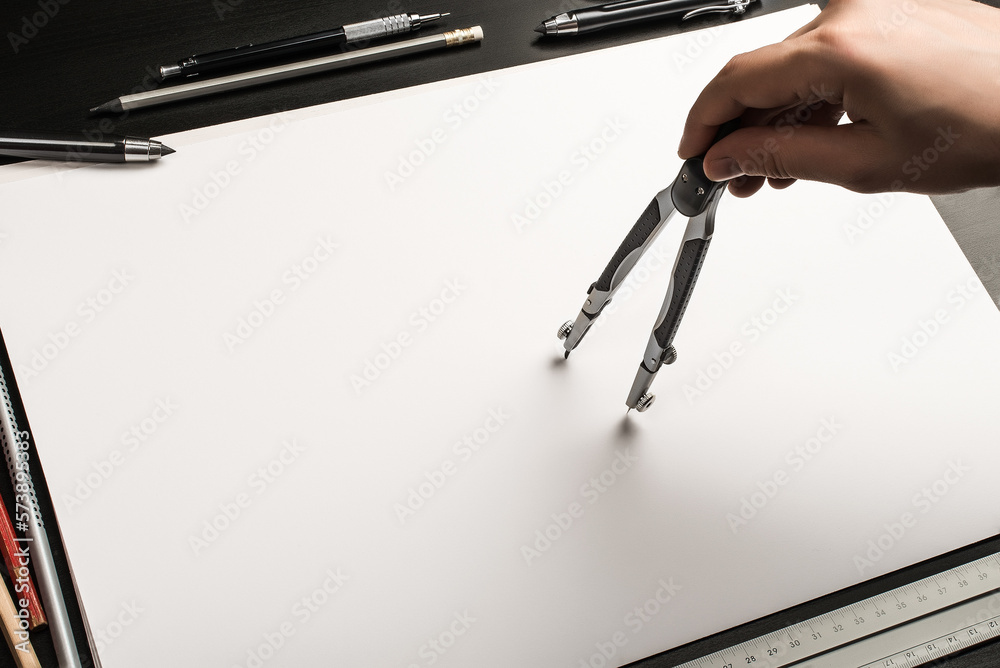 Blank paper template for sketching, hand-drawn projects, mockup ...