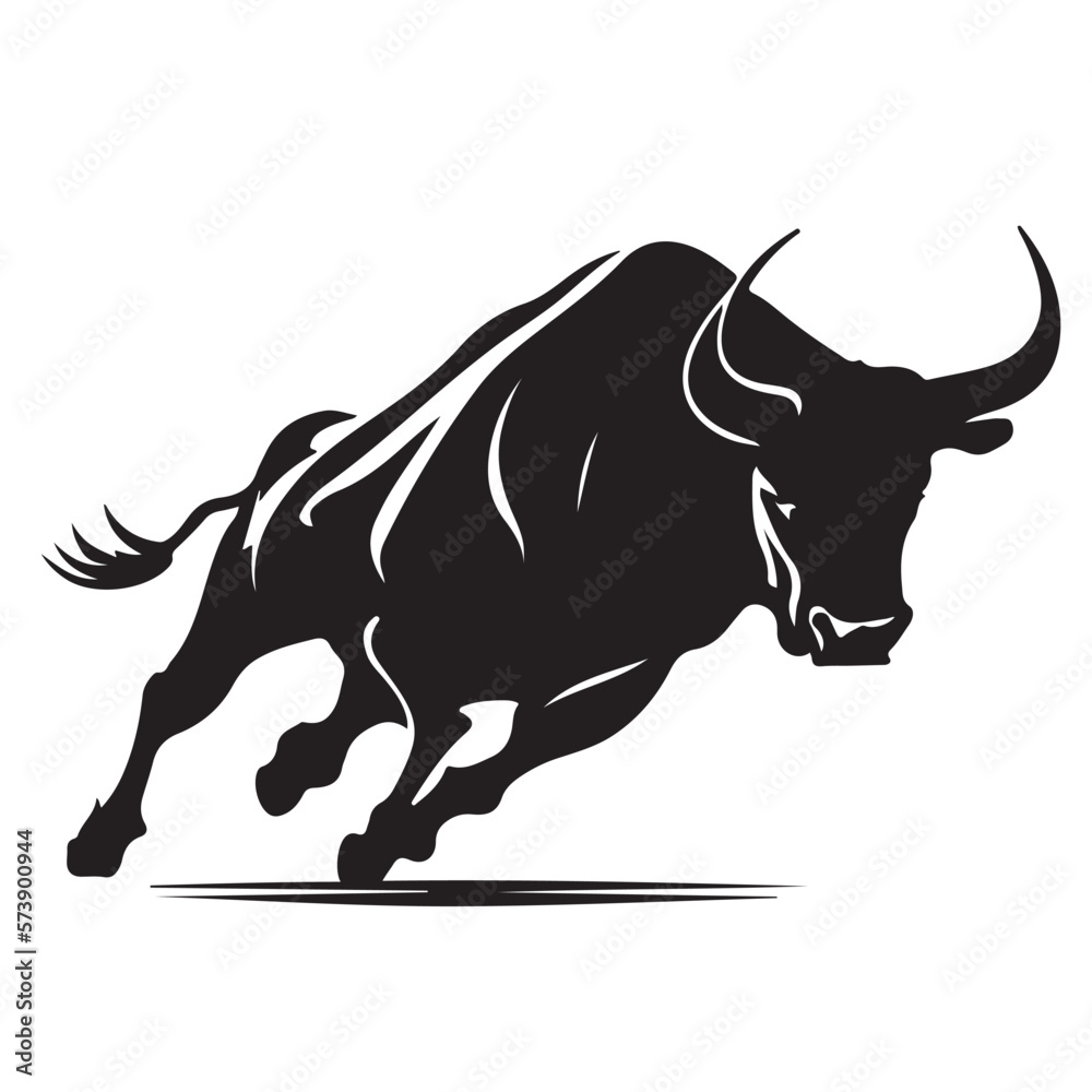 Vector bull design on white background. Wild Animals. Easy editable ...