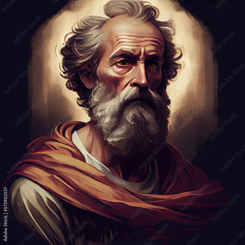 Saint Paul Apostle Portrait. Color Illustration. Generative Ai. Stock Illustration | Adobe Stock
