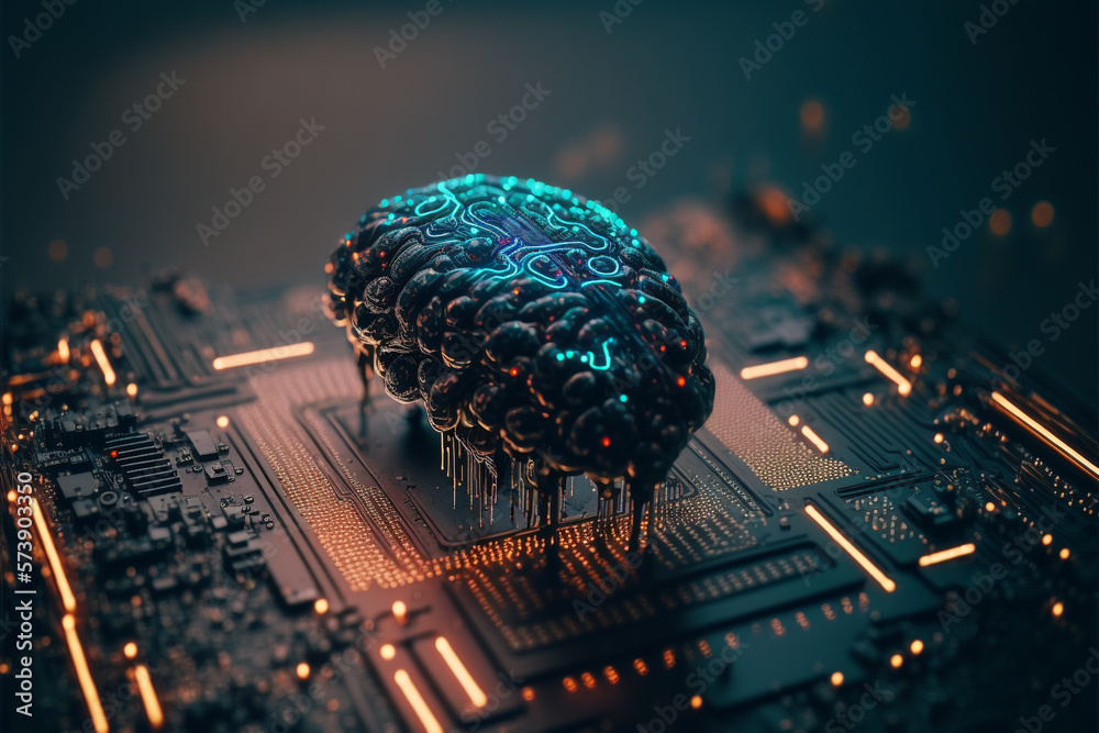 AI, Machine learning, big data network connection background, Science ...