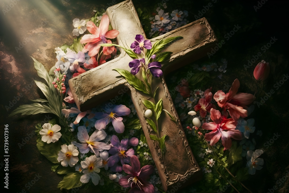 "Nature-Inspired Floral Border Design with Christian Symbolism for ...