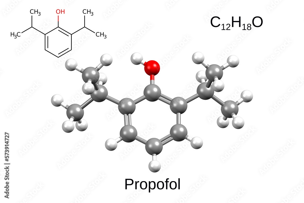 Chemical formula, skeletal formula and 3D ball-and-stick model of ...