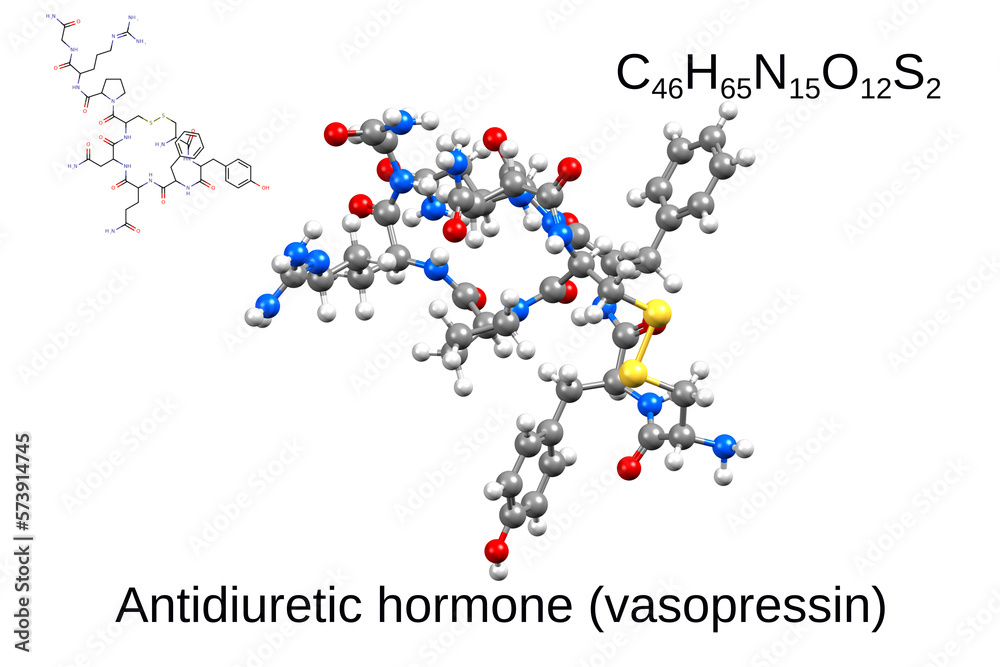 Chemical formula, skeletal formula and 3D ball-and-stick model of ...