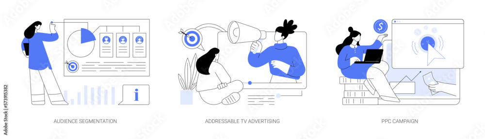 Digital ad campaign abstract concept vector illustrations. Stock Vector ...