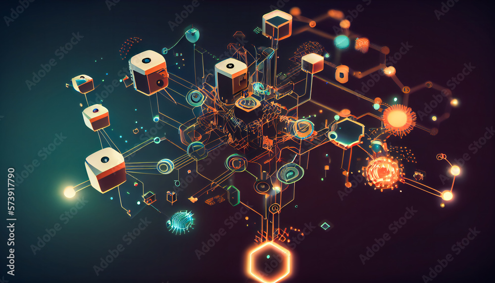 A Graphical Representation Of A Connected Iot Network With Various