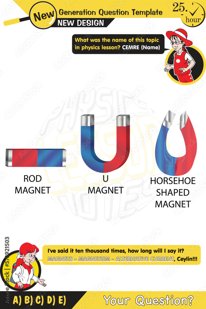 Physics, Magnets, Scientific Magnetic Field and Electromagnetism vector ...