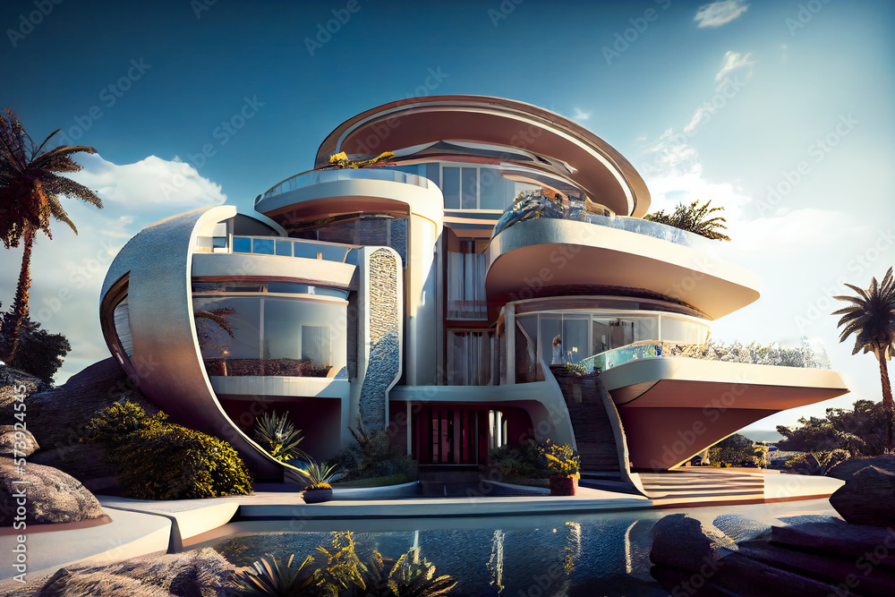Luxurious Residence. The Most Expensive Home in the World. Generative ...