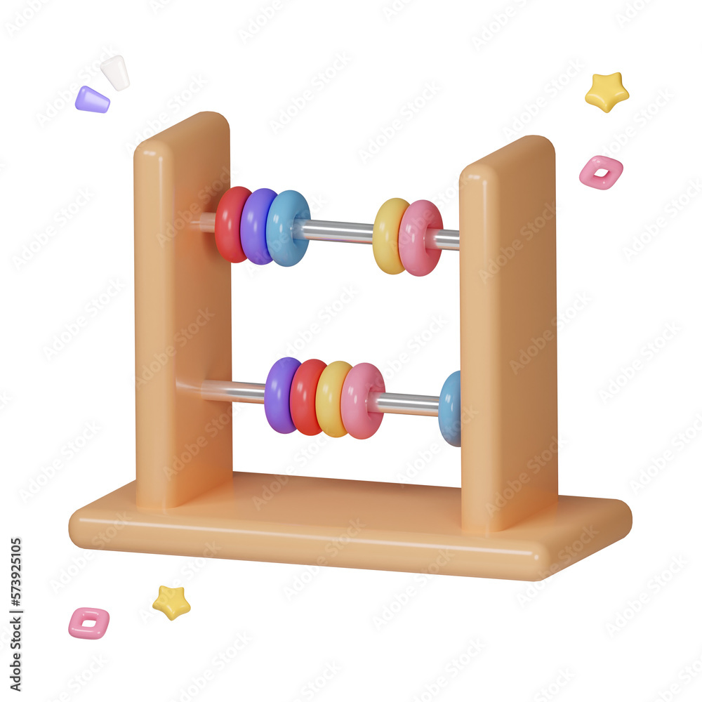 Cute colorful abacus icon cute smooth on pastel background, arithmetic ...