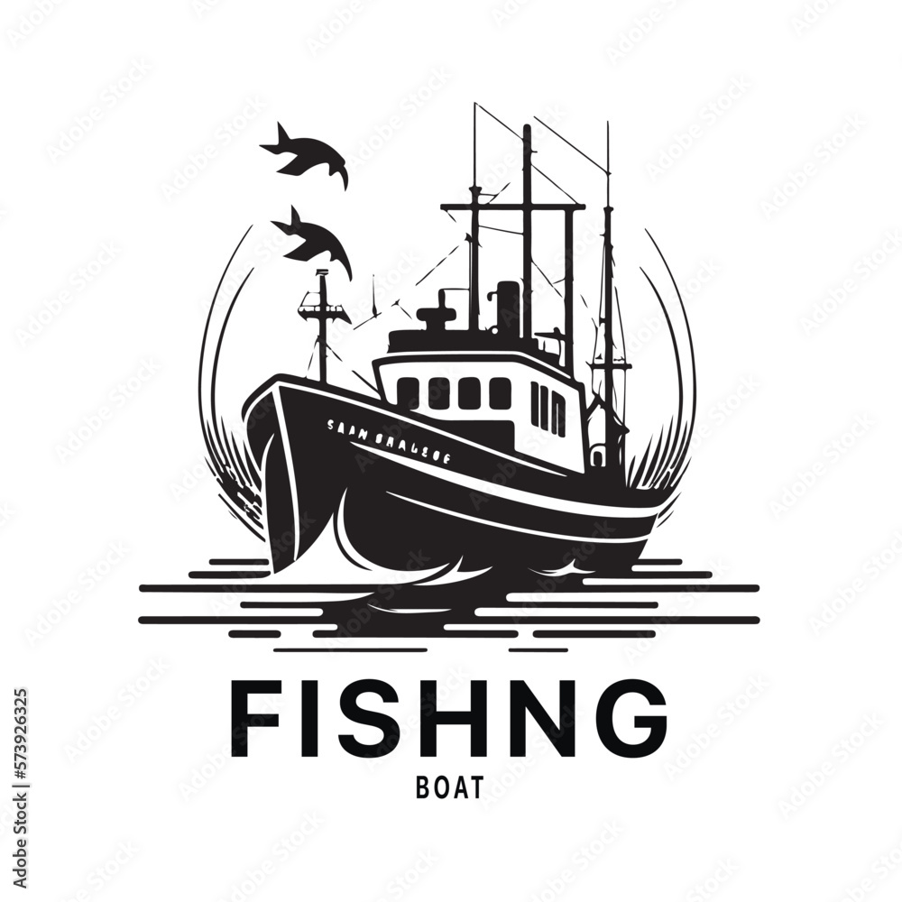 Fishing Boat Logo Design Image For Sea Transportation And Barge Boat fishing-boat-logo-design-image-for-sea-transportation-and-barge-boat