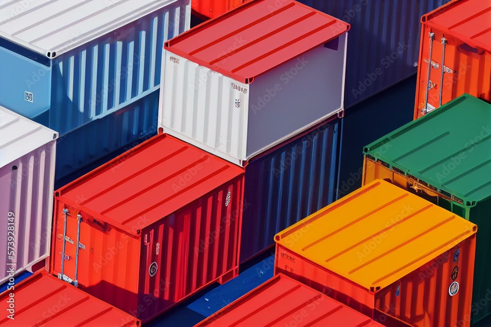 Top view of IBC containers for liquids in white, 3d render. Generative ...