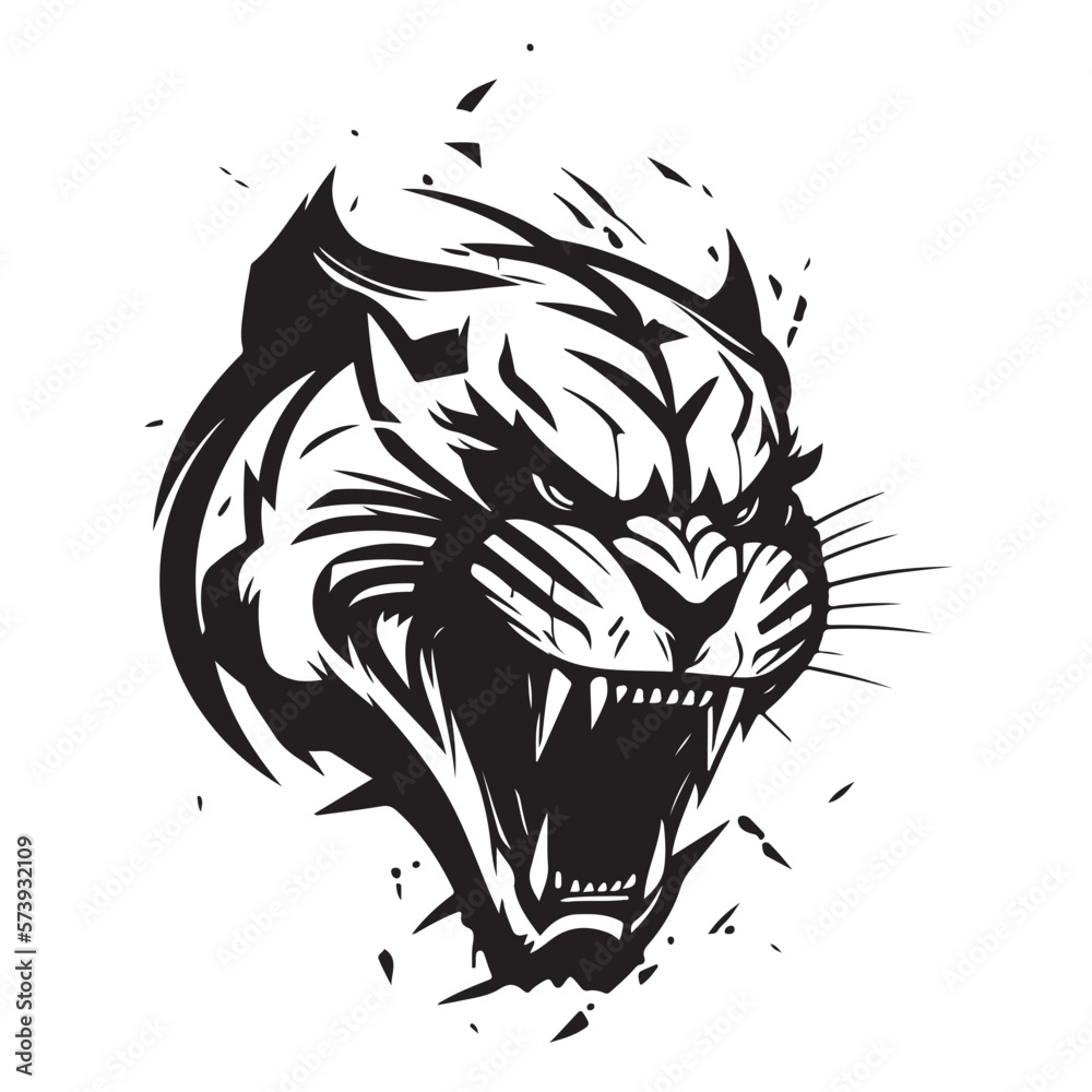 Roaring tiger logo design vector illustration. Good for logo Stock ...