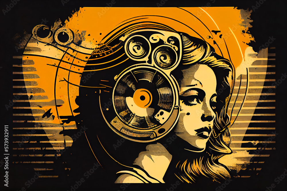 Vintage musical background. retro music poster design. Generative AI ...