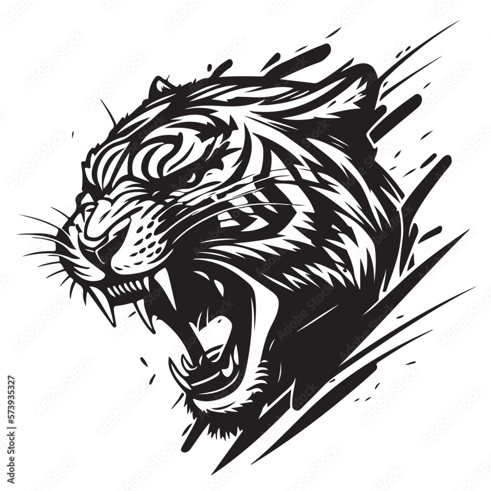 Roaring tiger logo design vector illustration. Good for logo Stock ...