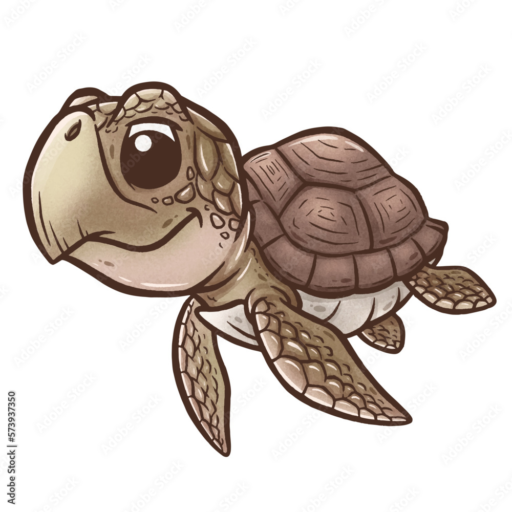 Vector illustration of Cartoon Sea turtle Stock Vector | Adobe Stock