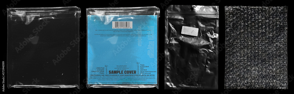 collection of various type of transparent plastic packaging for an ...