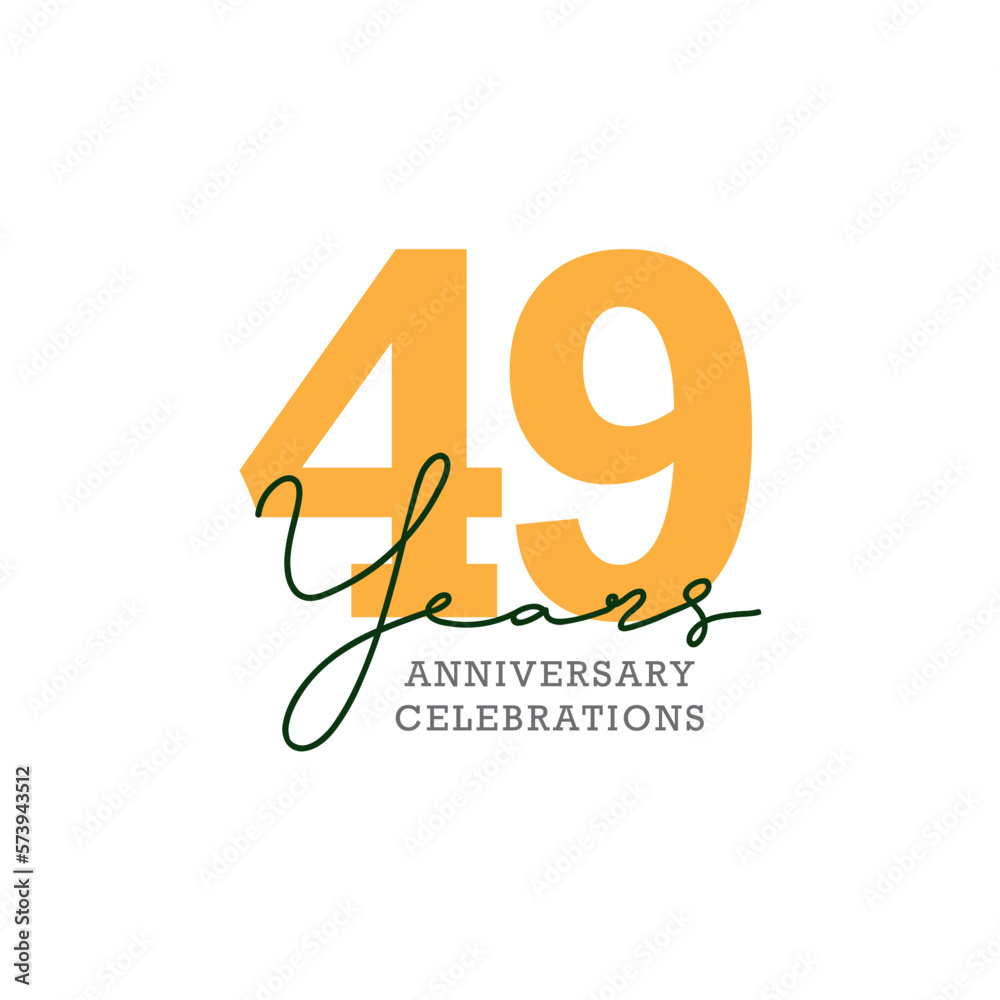 49 years anniversary. Anniversary template design concept with golden ...