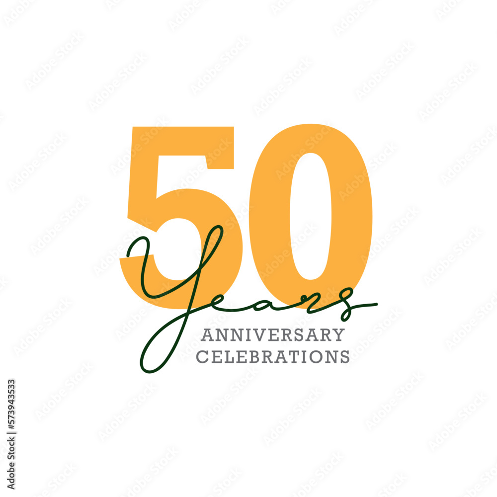 50 years anniversary. Anniversary template design concept with golden ...