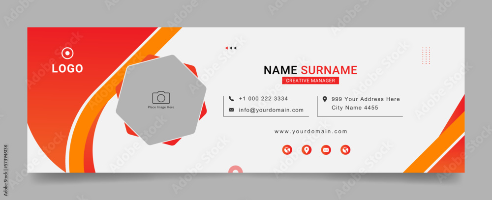 Business email signature with an author photo place modern and stylish ...
