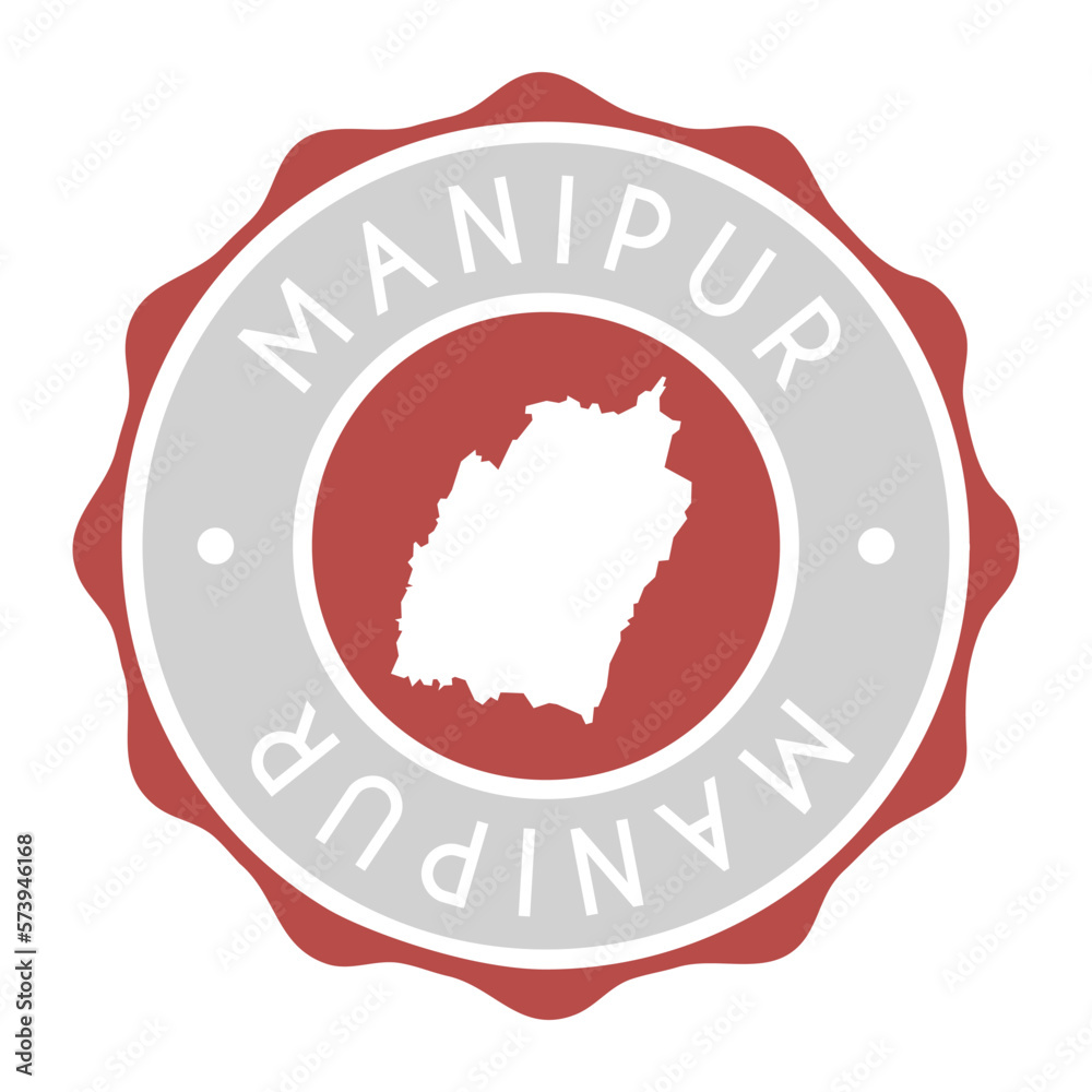 Manipur, India Badge Map Vector Seal Vector Sign. National Symbol ...