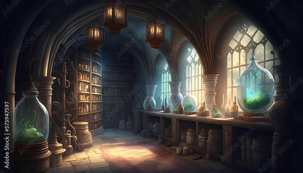 Step into a Magical World: Renaissance-Style Fantasy Interior of a ...