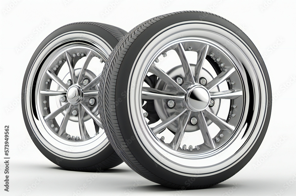 Car wheels isolated on white background,ai generated Stock Illustration ...