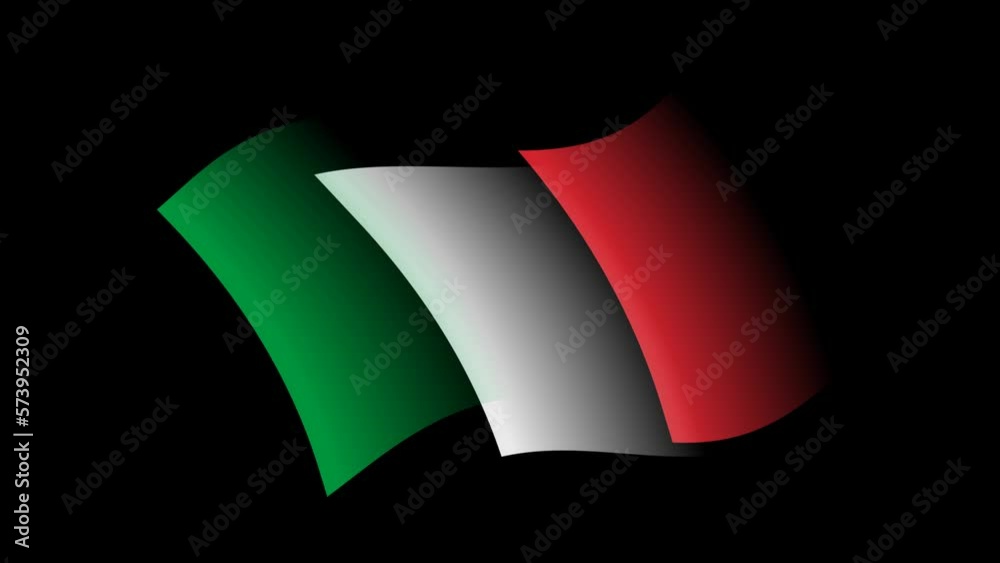 Italy flag animated stylized watercolor. Colored stripes of italian ...