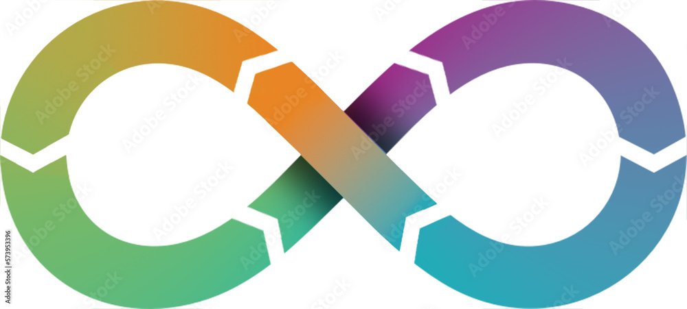Transparant infinity symbol with a four color gradient and ...