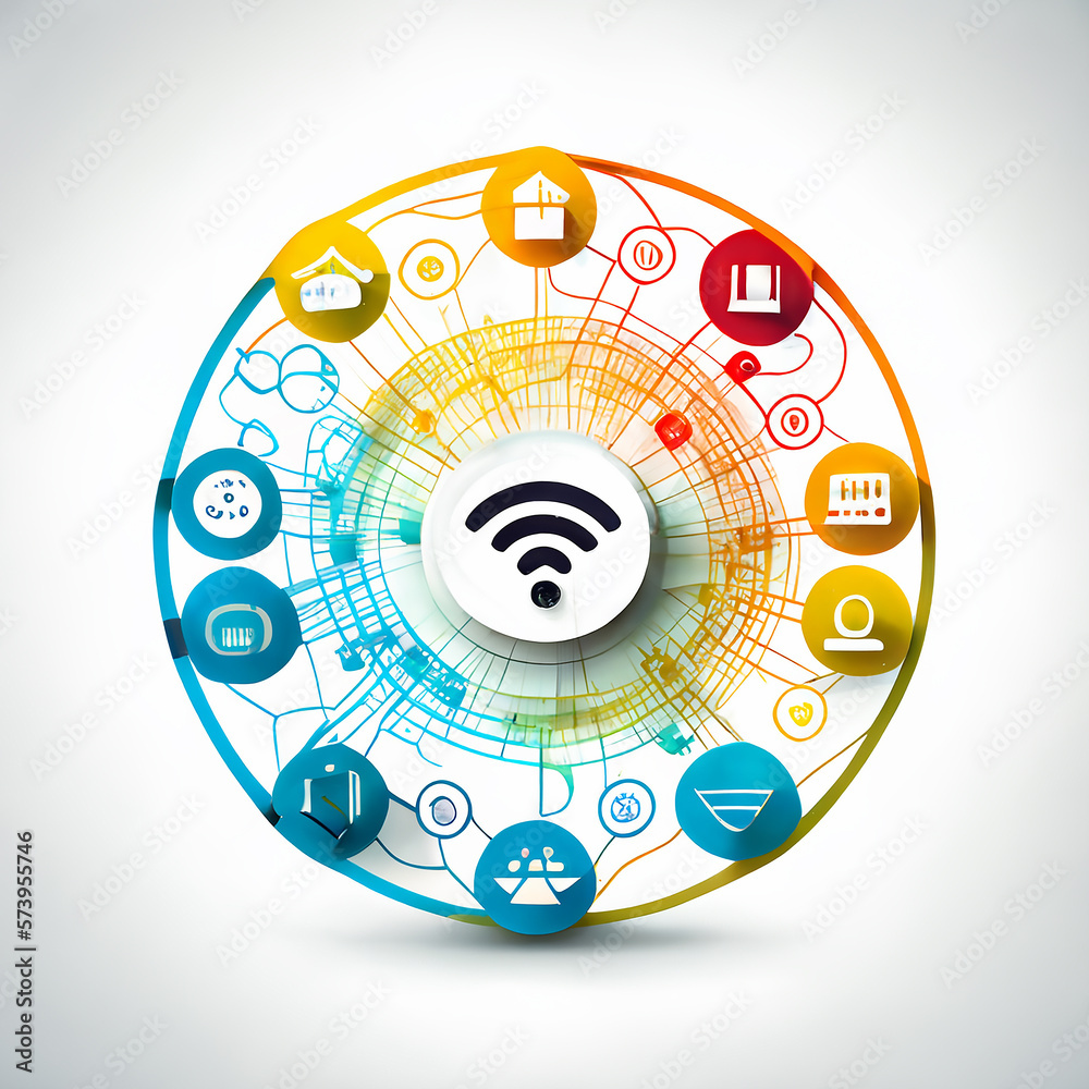Wifi symbol for telecommunication, network infrastructure and internet ...