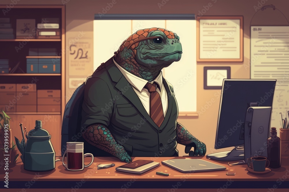 Meet the Banker Turtle: A Stunning 2D Design Featuring 5 Flat Vector ...
