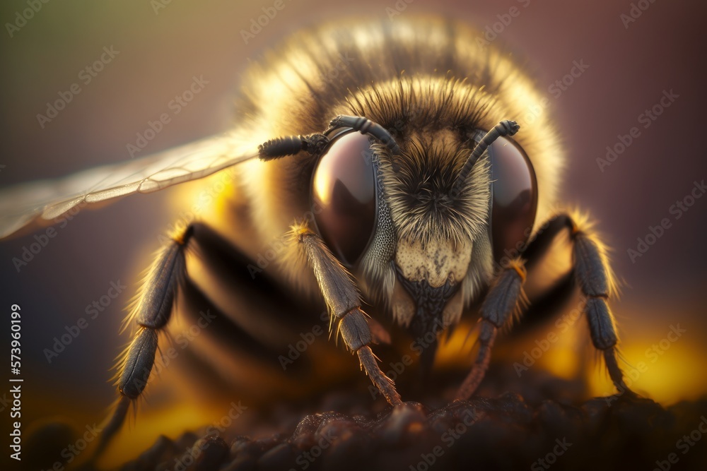 Bee in macro close-up, AI generated. In ancient Egyptian mythology ...