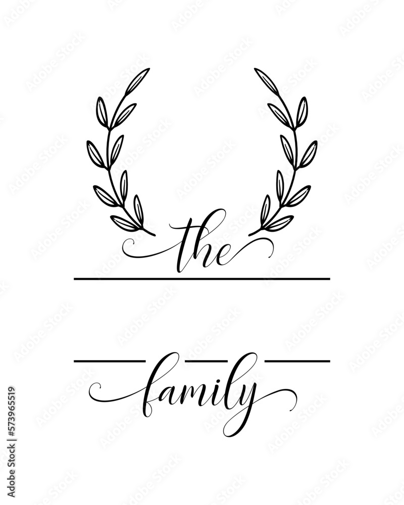 Hand lettering Family name monogram split monogram the family welcome ...
