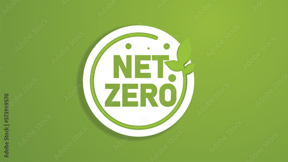 NET ZERO banner, carbon neutral and net zero concept. natural ...