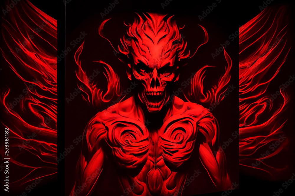 Track cover design in the style of tormented demons from hell ...