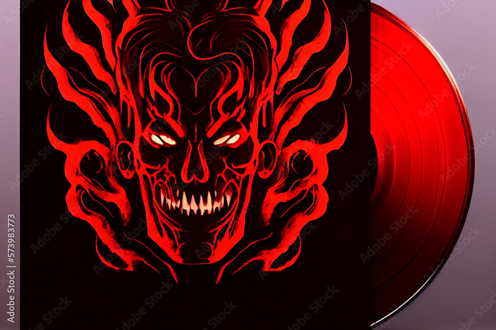 Track cover design in the style of tormented demons from hell ...