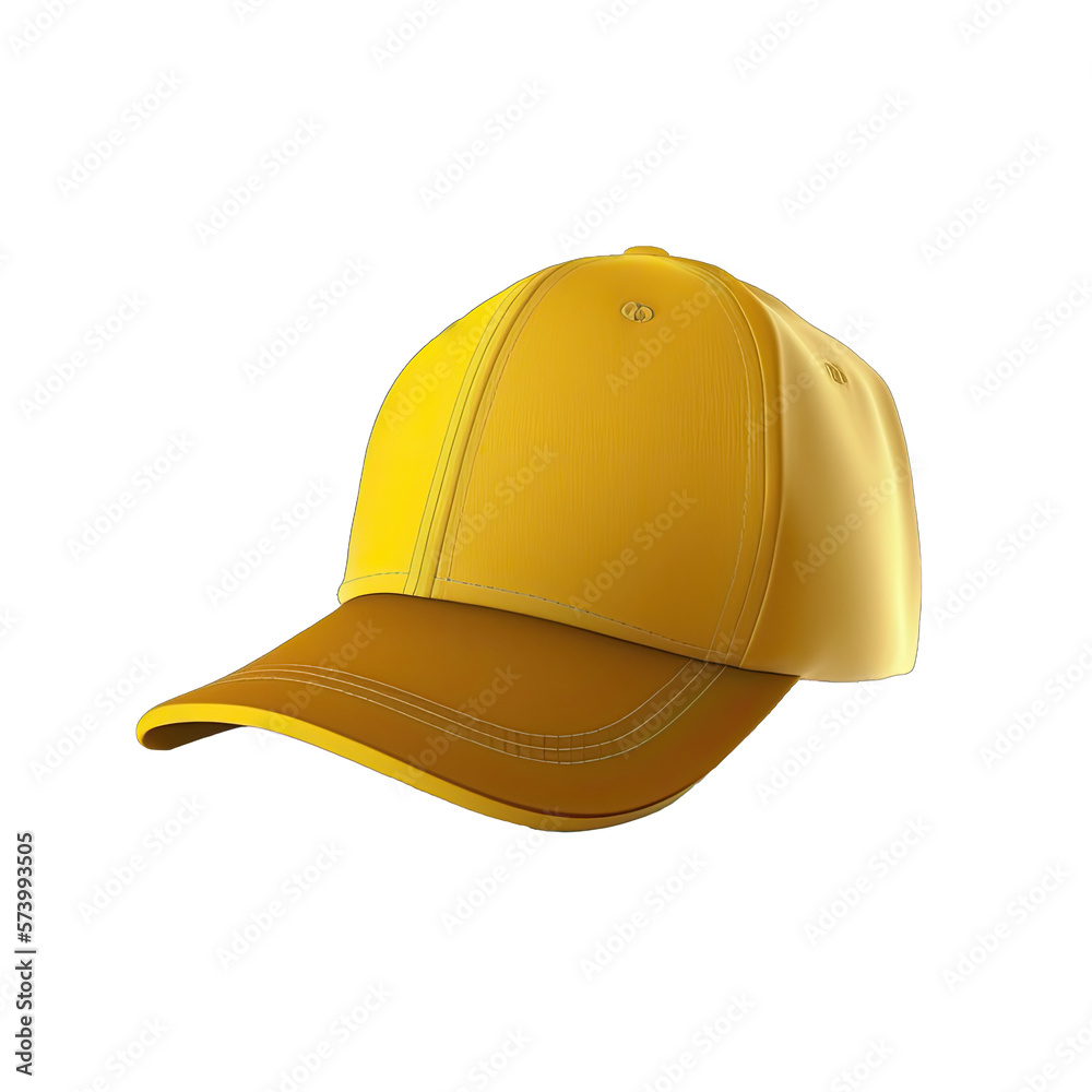 Baseball cap isolated, mockup template. Yellow baseball hat. Design ...