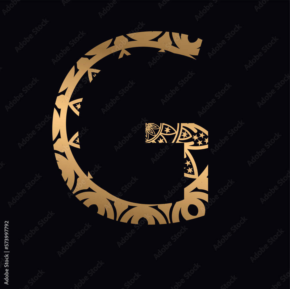 Laser cutting English letter G. Art deco vector illustration design ...