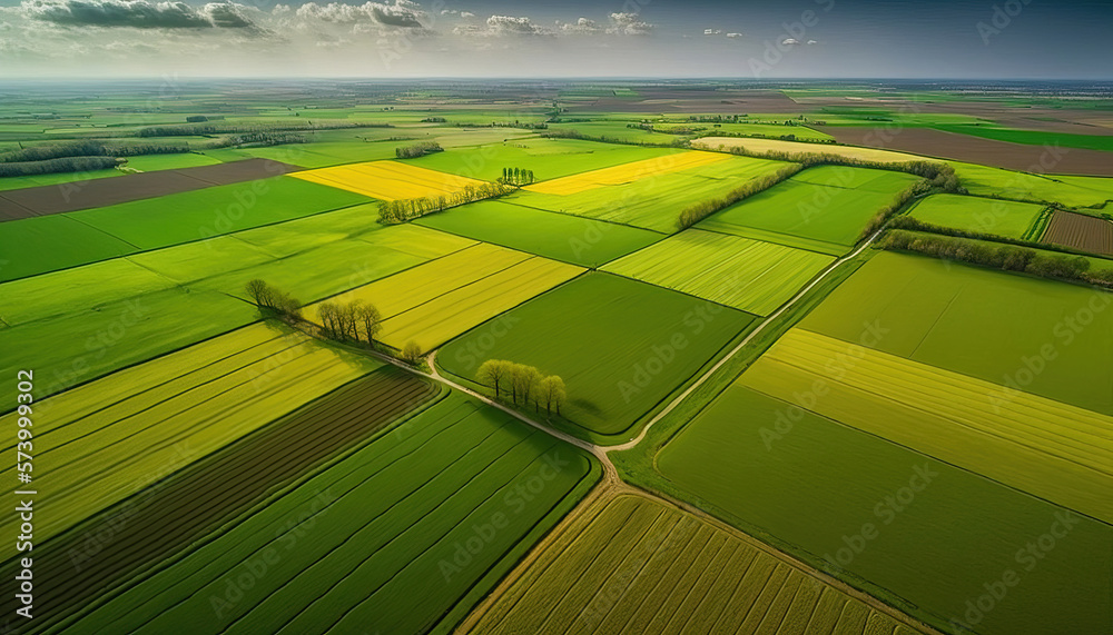 Generative AI, Farm landscape, agricultural fields, beautiful ...