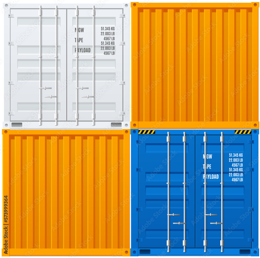 Realistic Detailed 3d Different Color Container Banner Card Background ...