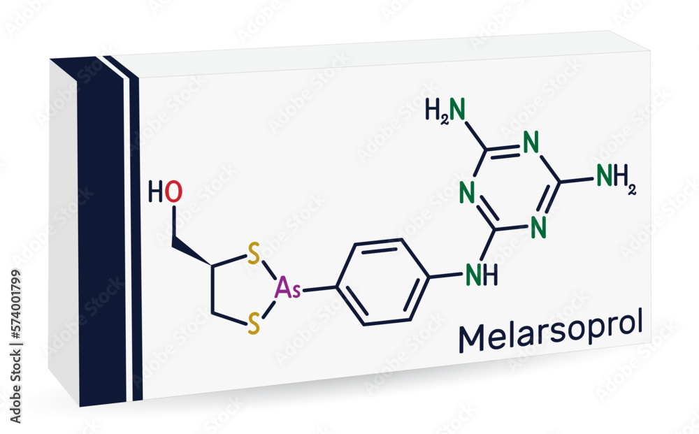 Melarsoprol drug molecule. Used to treat African sleeping sickness or ...
