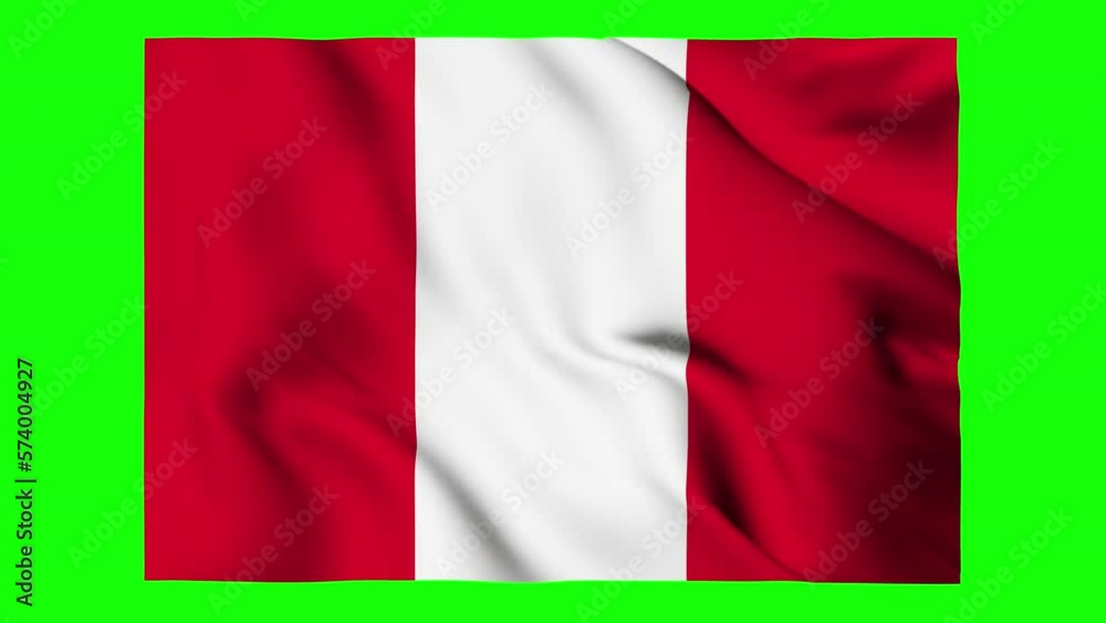 Flag of Peru waving isolated by the alpha channel(transparent ...