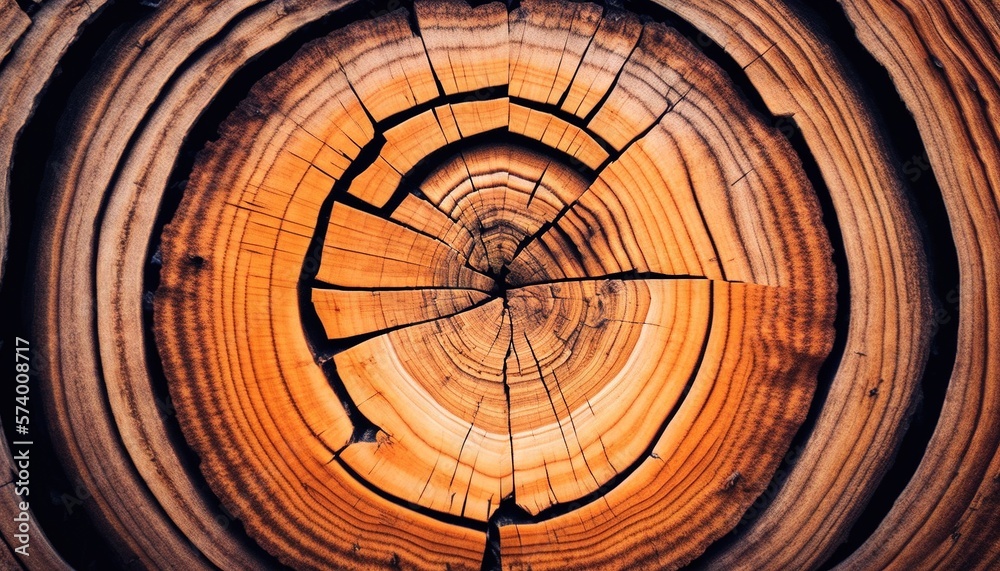 a close up of a tree trunk with a circular cut in it's center and the ...