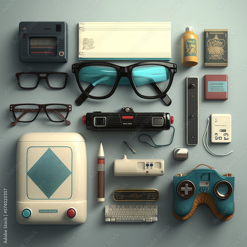 collector, items, computer, technology, equipment, control, panel, old ...