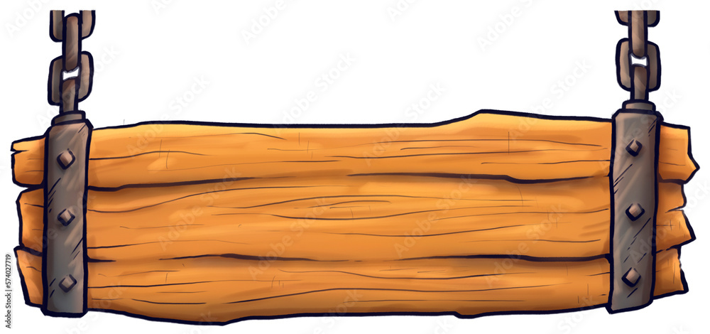 Ilustração cartoon de placa de madeira medieval. Placa de tábua com ...