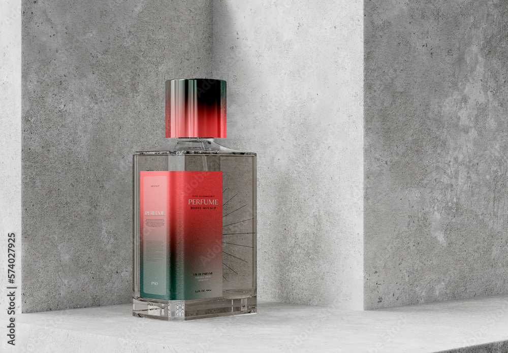 Perfume with Label Mockup Stock Template | Adobe Stock