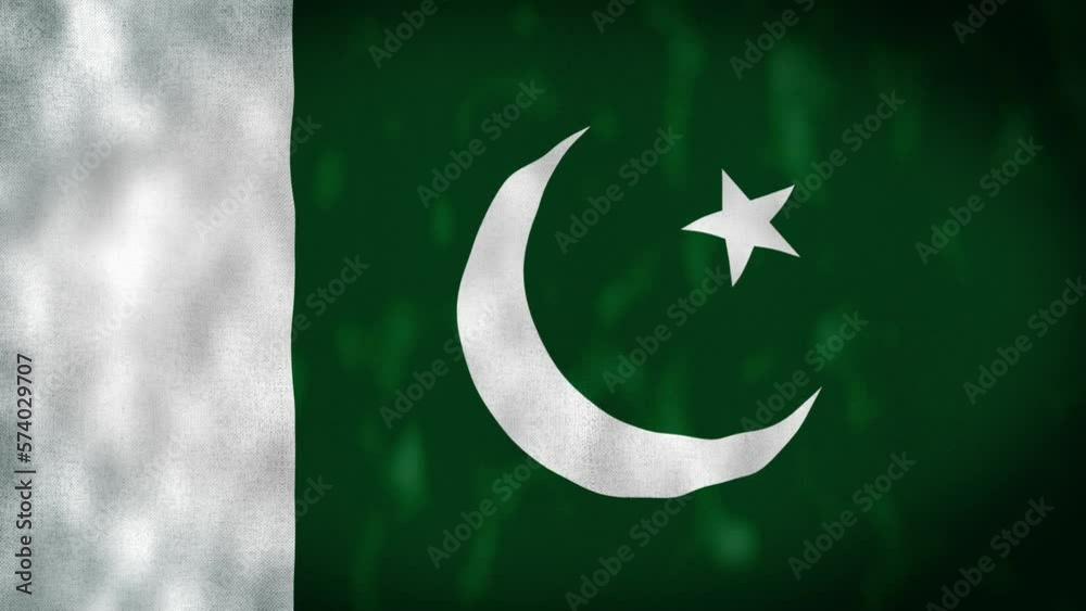 Pakistan flag seamless loop animation 4K. National flag of Islamic ...