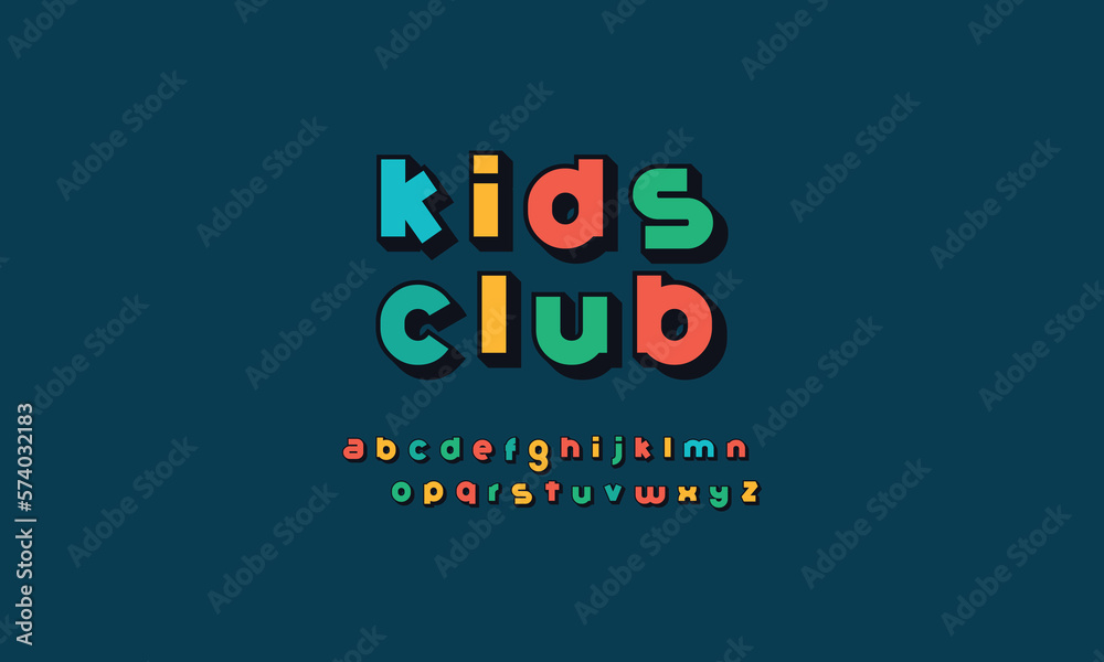 Beautiful Colorful 3D Kids logo Fonts, Creative Typography Fonts for ...